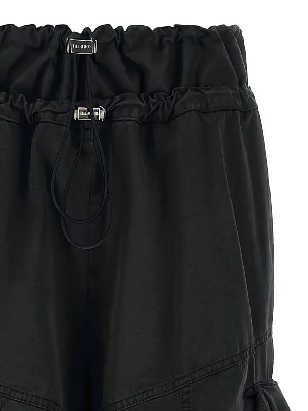 Attico Cotton Canvas Parachute Cargo Pants - Black