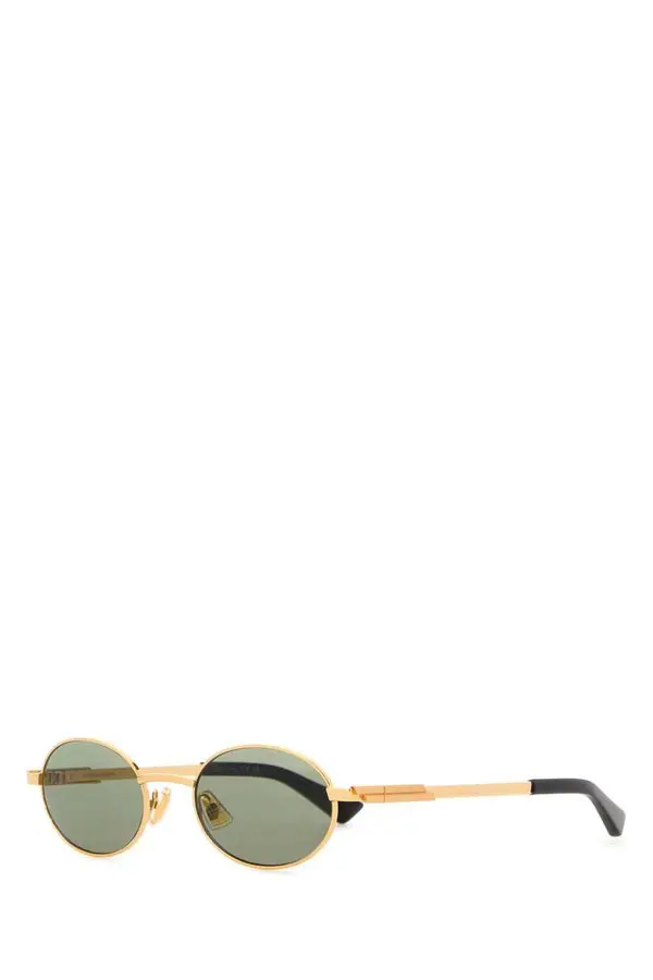 Bottega Veneta Metal Oval Frame Sunglasses - Gold