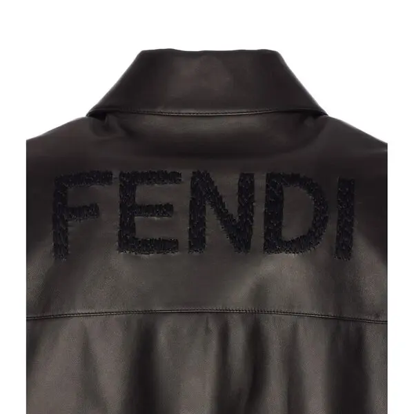 Fendi Maxi Lettering Leather Jacket