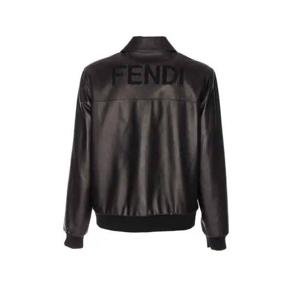 Fendi Maxi Lettering Leather Jacket