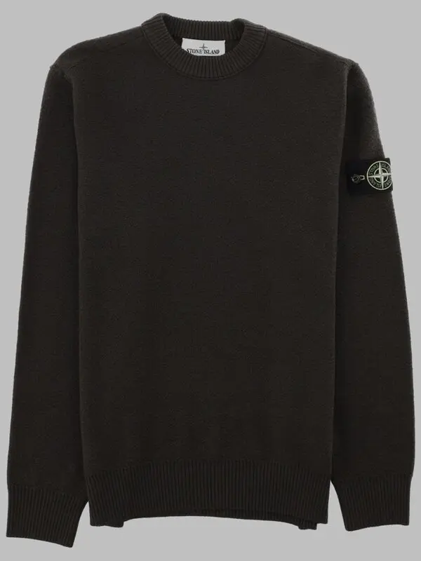 Stone Island Ribbed Wool Sweater - Gray