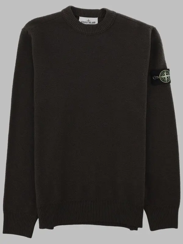 Stone Island Ribbed Wool Sweater - Gray