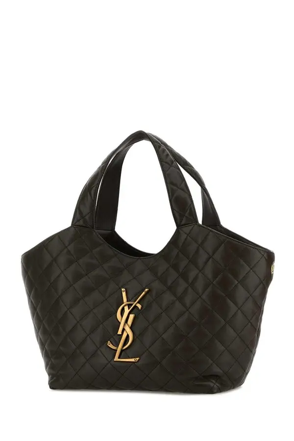 Saint Laurent Charcoal Nappa Medium Icare Shopping Bag - Gray