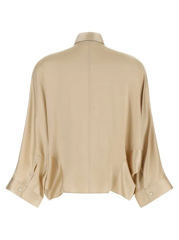Brunello Cucinelli Monile Satin Shirt - Cream