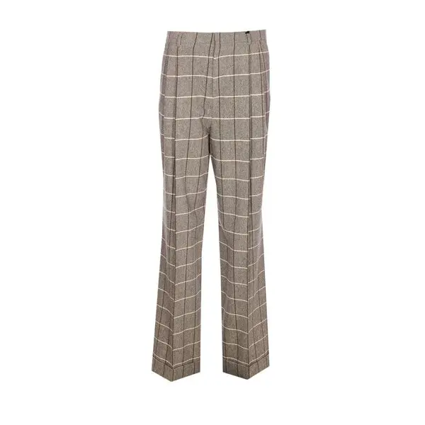 Valentino Garavani Wool Trousers With Lapel - Gray