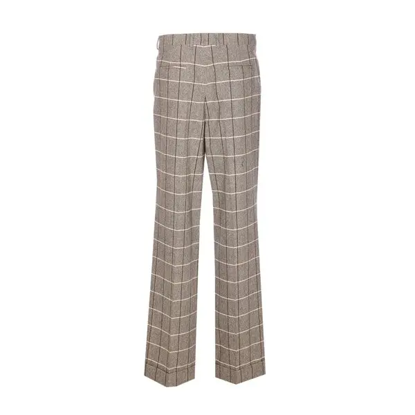 Valentino Garavani Wool Trousers With Lapel - Gray