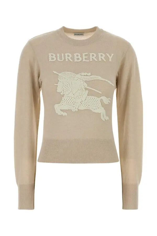 Burberry Sand Wool Blend Sweater - Brown