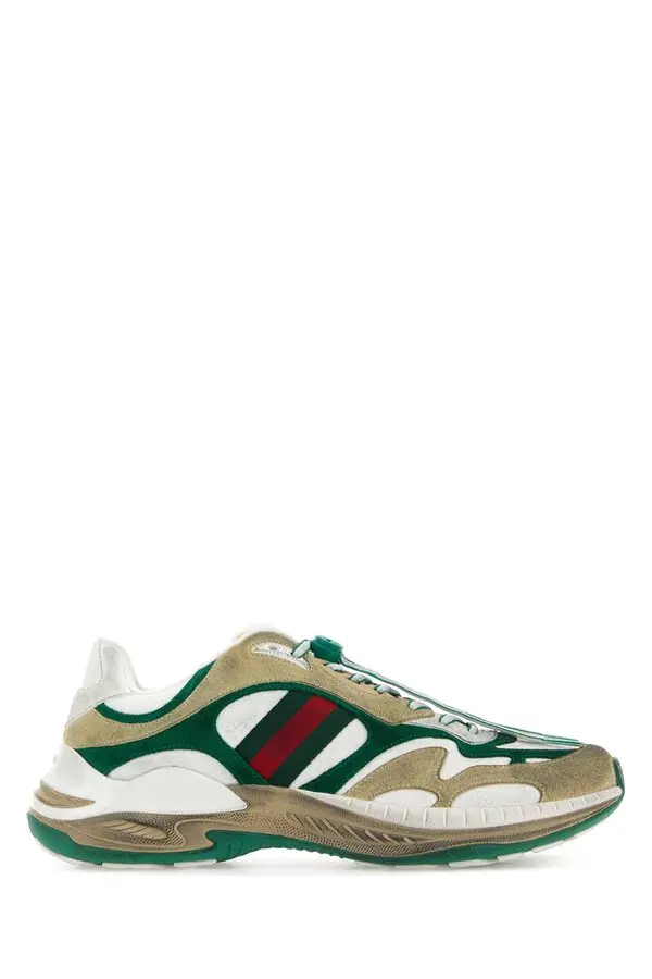 Gucci Gg Fabric And Suede Sneakers