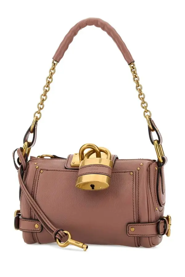 Chloé Antiqued Leather Small Paddington Shoulder Bag - Pink