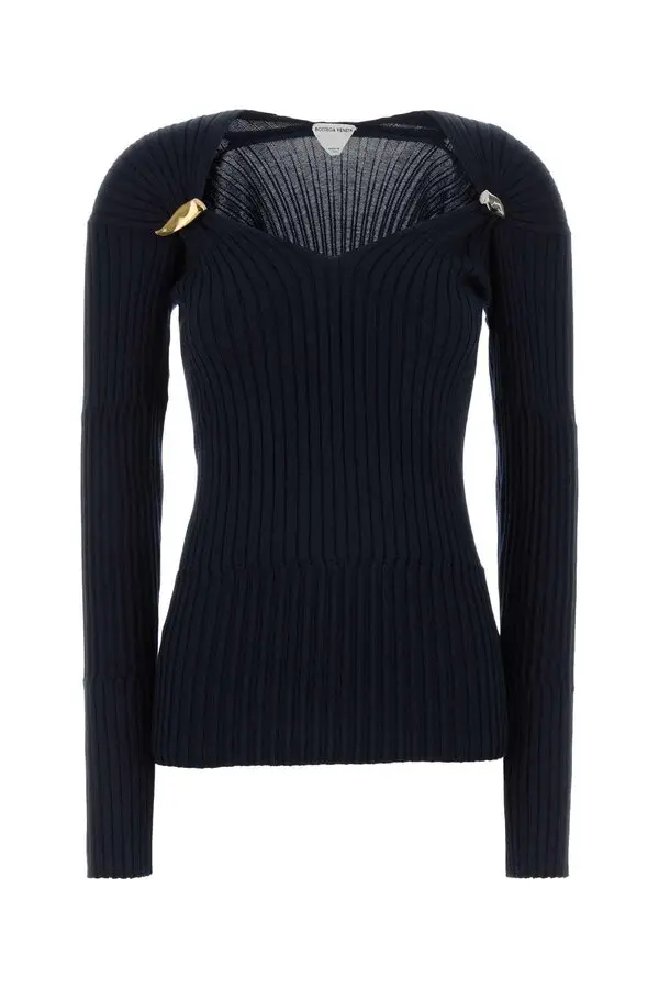 Bottega Veneta Midnight Cashmere Blend Top - Blue