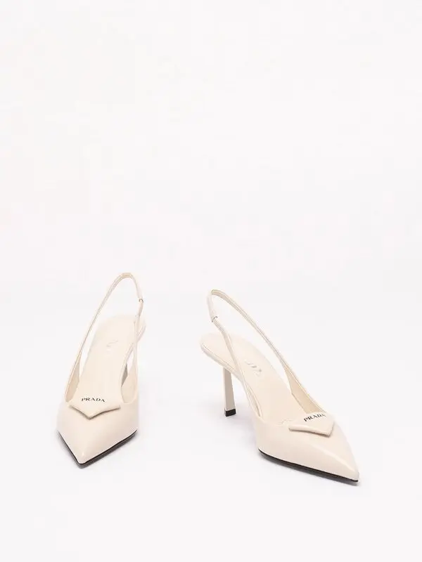Prada Saffiano Patent Leather Slingback Pumps