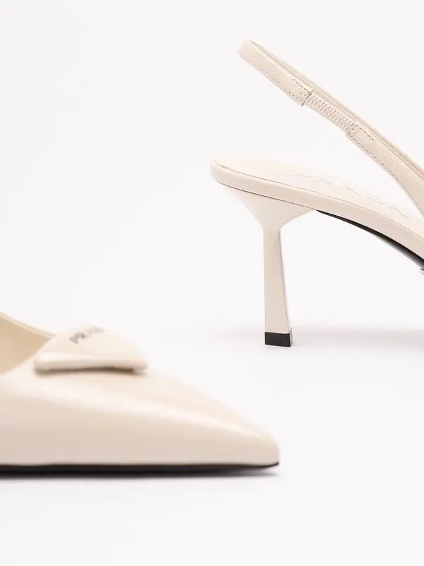 Prada Saffiano Patent Leather Slingback Pumps