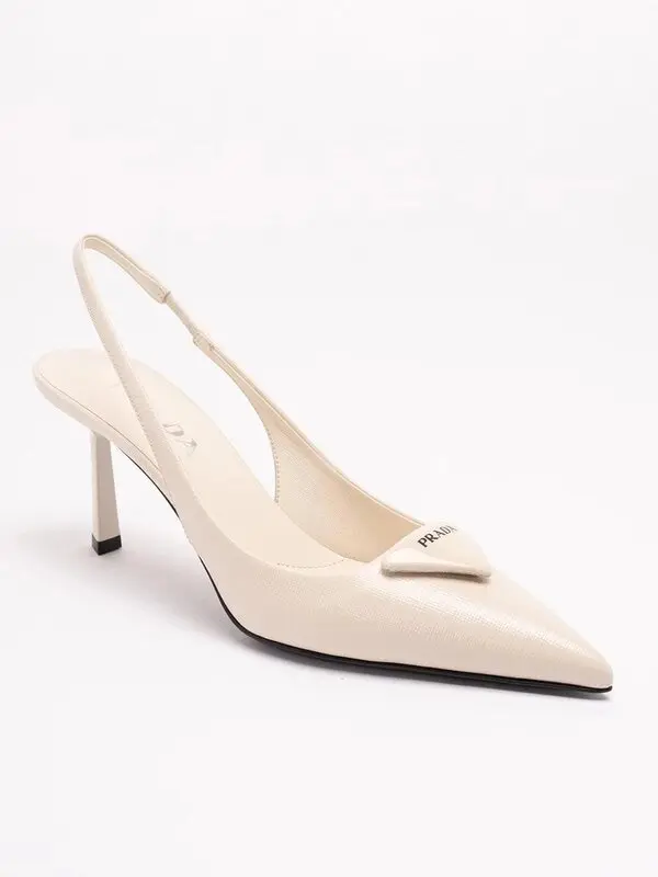 Prada Saffiano Patent Leather Slingback Pumps - Multicolor