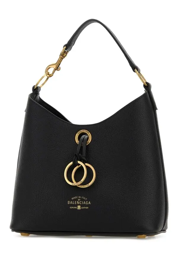 Balenciaga Leather Carrie Handbag - Black