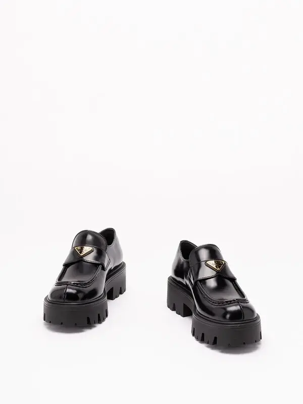 Prada Brushed Leather Loafers