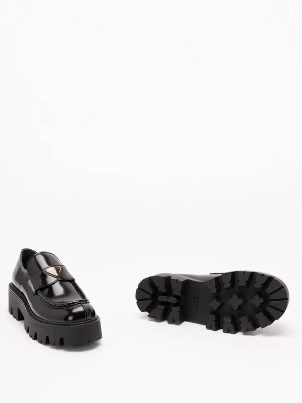 Prada Brushed Leather Loafers