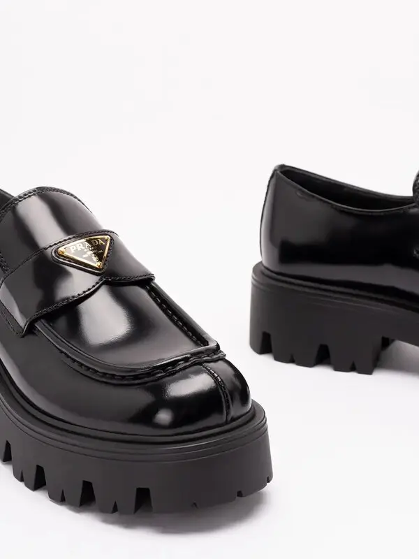 Prada Brushed Leather Loafers