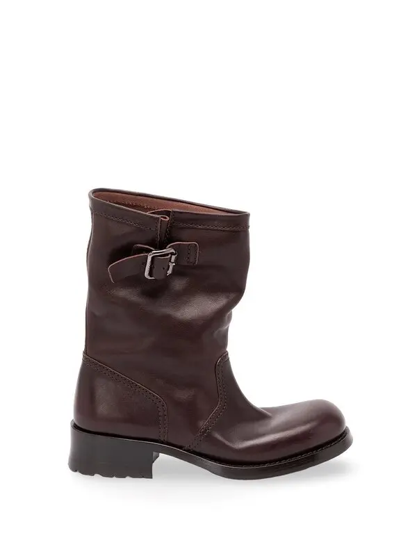 Prada Leather Mid-calf Boots - Multicolor