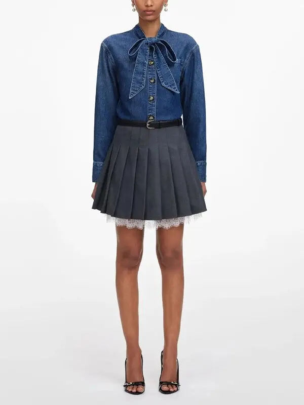 SELF-PORTRAIT Tie Neck Shirt