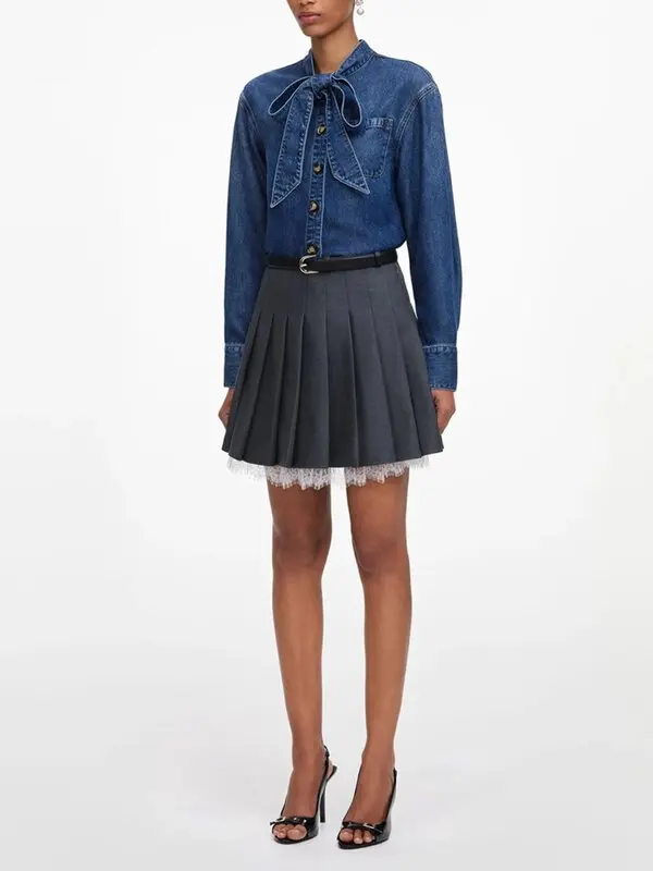 SELF-PORTRAIT Tie Neck Shirt