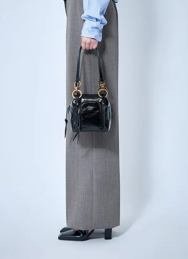 Prada Mini Dangle Leather Handbag