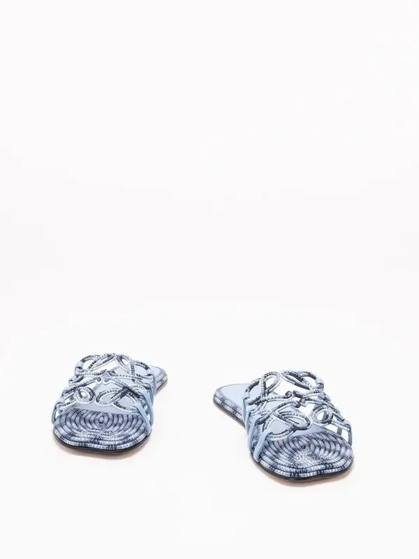 Loewe Petal Anagram Embroidery Slides - Multicolor