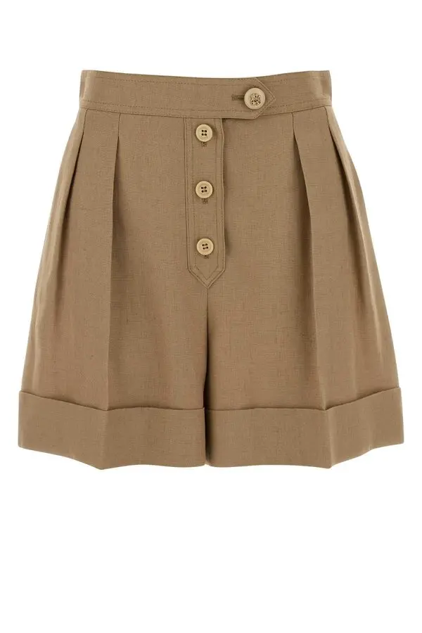 Valentino Garavani Biscuit Viscose Blend Shorts - Brown