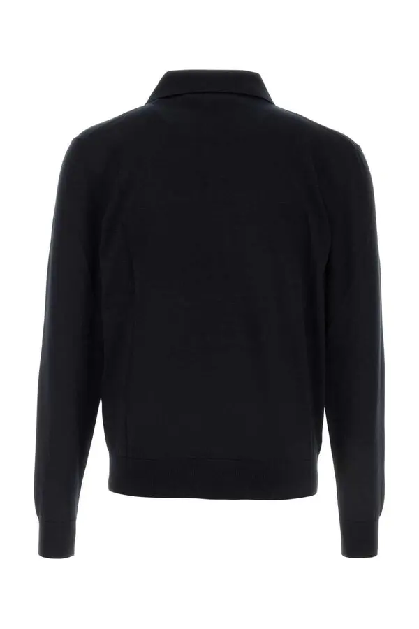 Saint Laurent Midnight Silk Blend Polo Shirt
