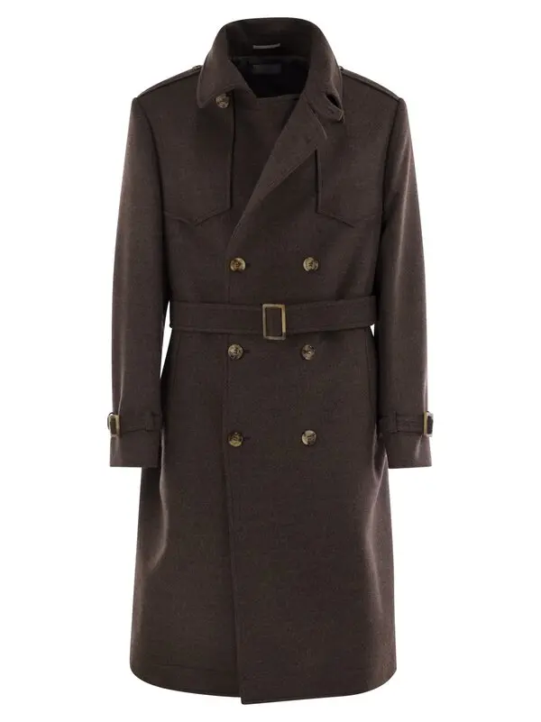 Brunello Cucinelli Wool Trench - Brown