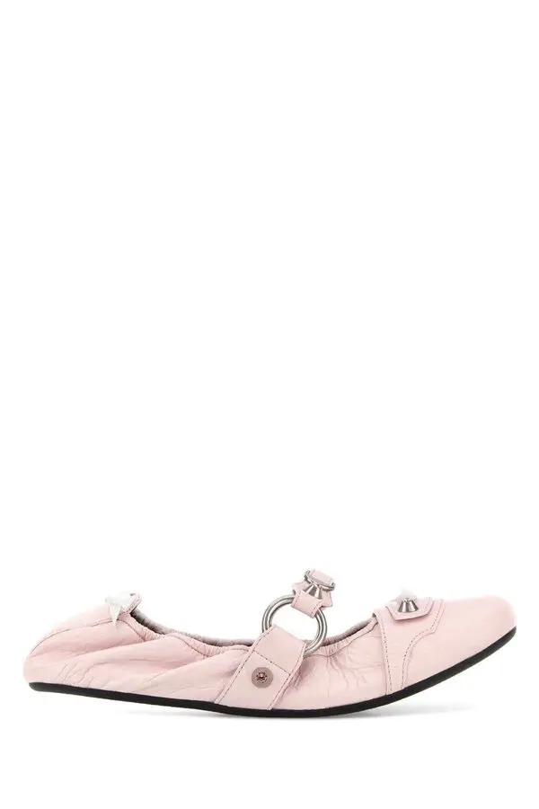 Balenciaga Leather City Ballerinas - Pink