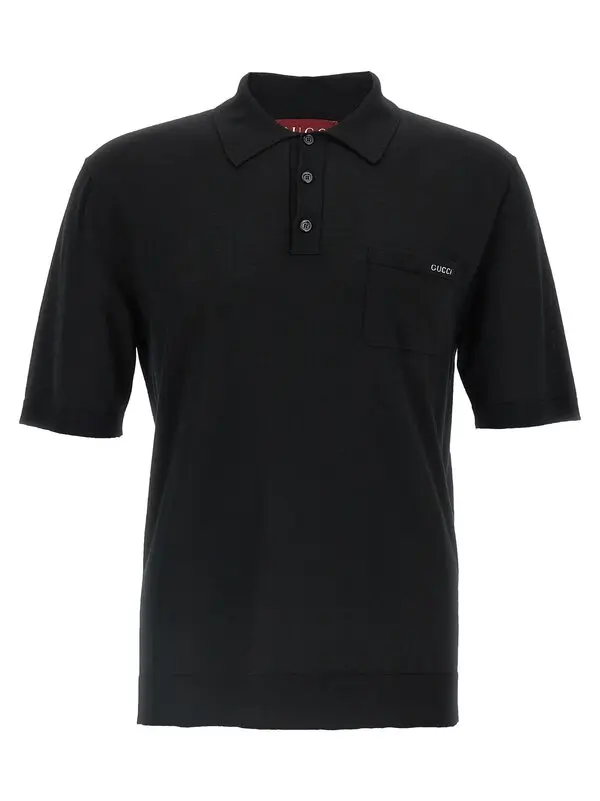 Gucci Intarsio Polo Shirt - Black