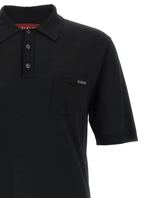 Gucci Intarsio Polo Shirt - Black