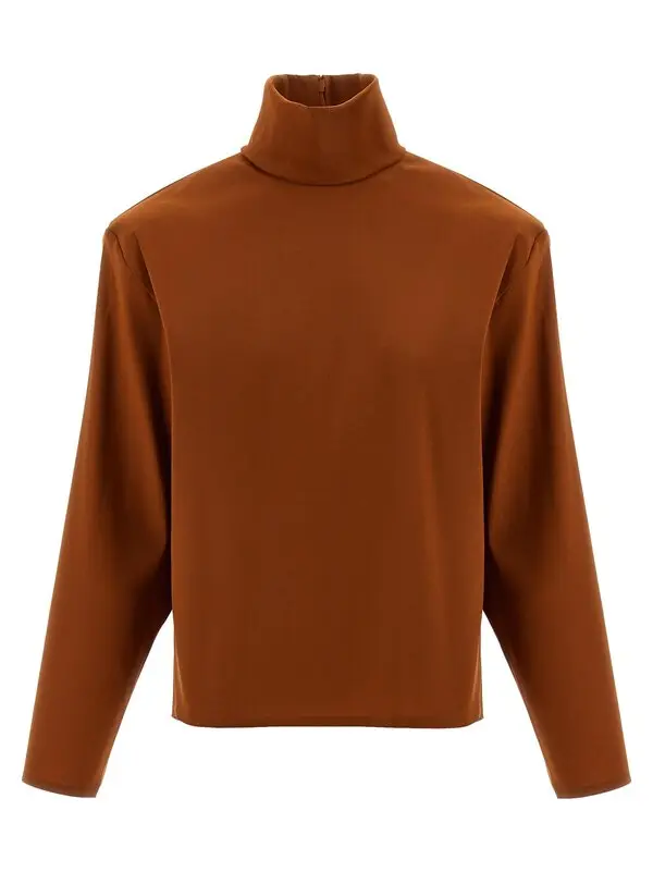 Saint Laurent Structured Shoulder Sweater - Orange