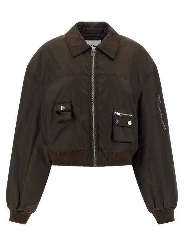 GANNI Duchesse Nylon' Bomber Jacket