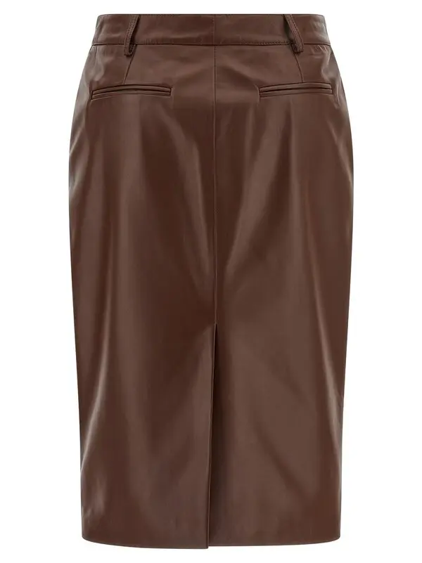 Giuseppe Di Morabito Leather Skirt - Brown