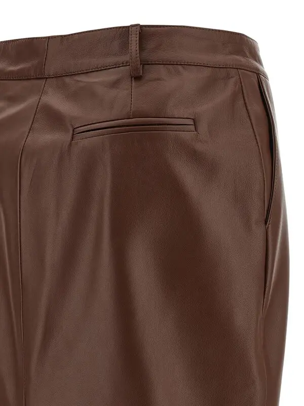 Giuseppe Di Morabito Leather Skirt - Brown