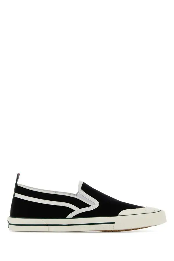 Gucci Canvas Slip Ons - Black
