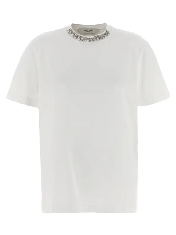 GOLDEN GOOSE Crystal Crew Neck T-shirt - White
