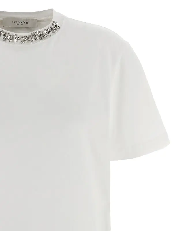 GOLDEN GOOSE Crystal Crew Neck T-shirt - White