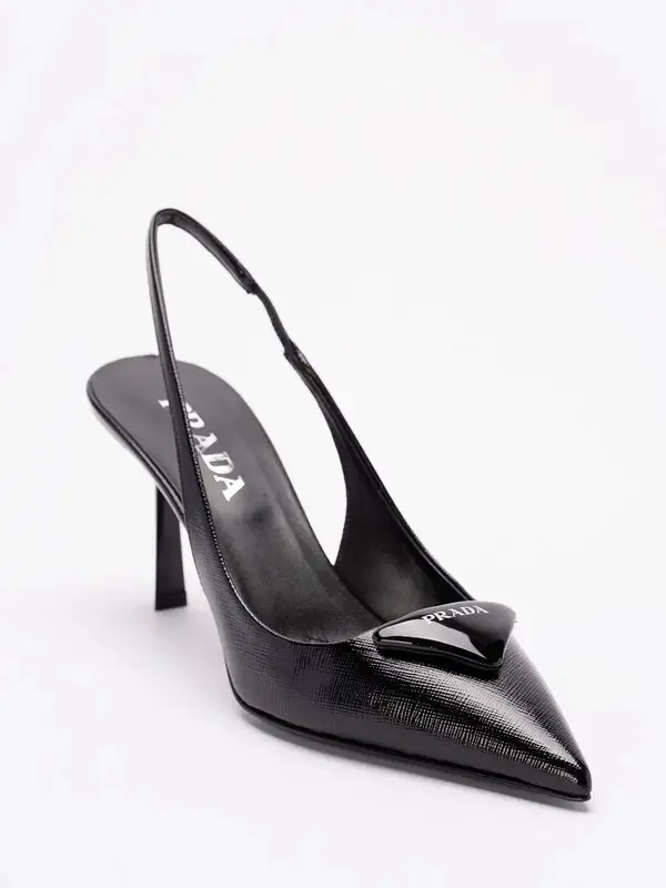 Prada Saffiano Patent Leather Slingback Pumps - Multicolor