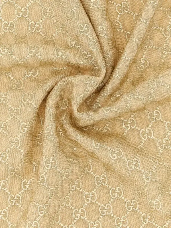 Gucci Gg Lamé Shawl - Cream