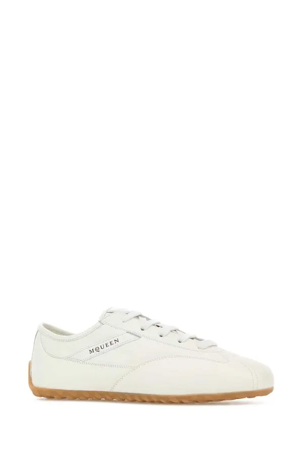 Alexander McQueen Leather Boxe Sneakers - White