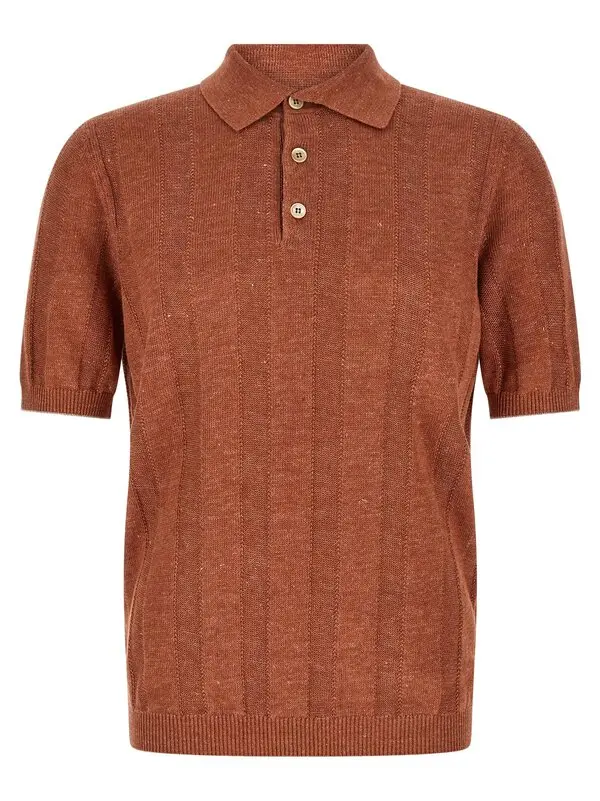 Brunello Cucinelli Wide Ribbed Polo Shirt