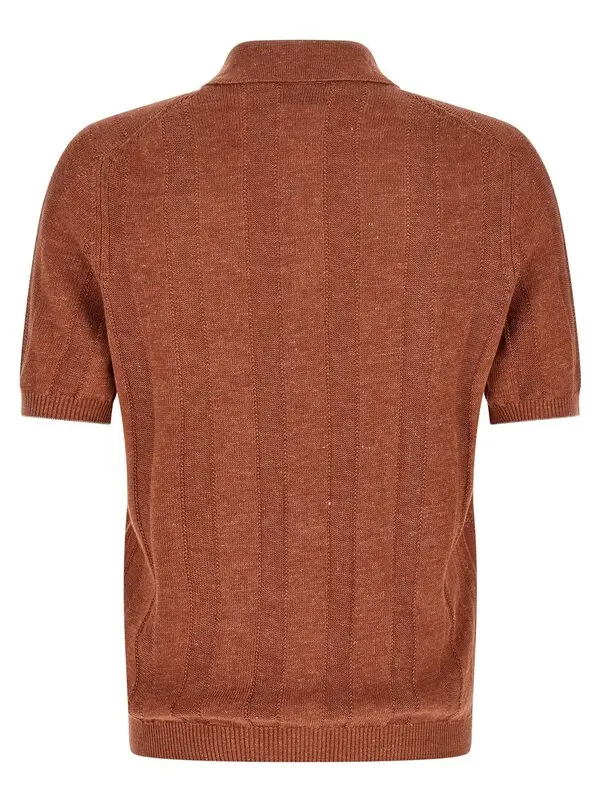 Brunello Cucinelli Wide Ribbed Polo Shirt