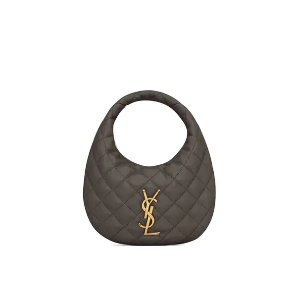 Saint Laurent Quilted Handbag - Gray