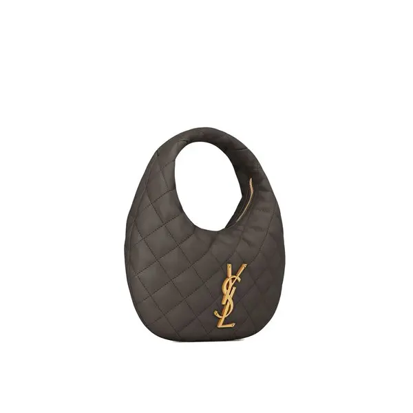 Saint Laurent Quilted Handbag - Gray