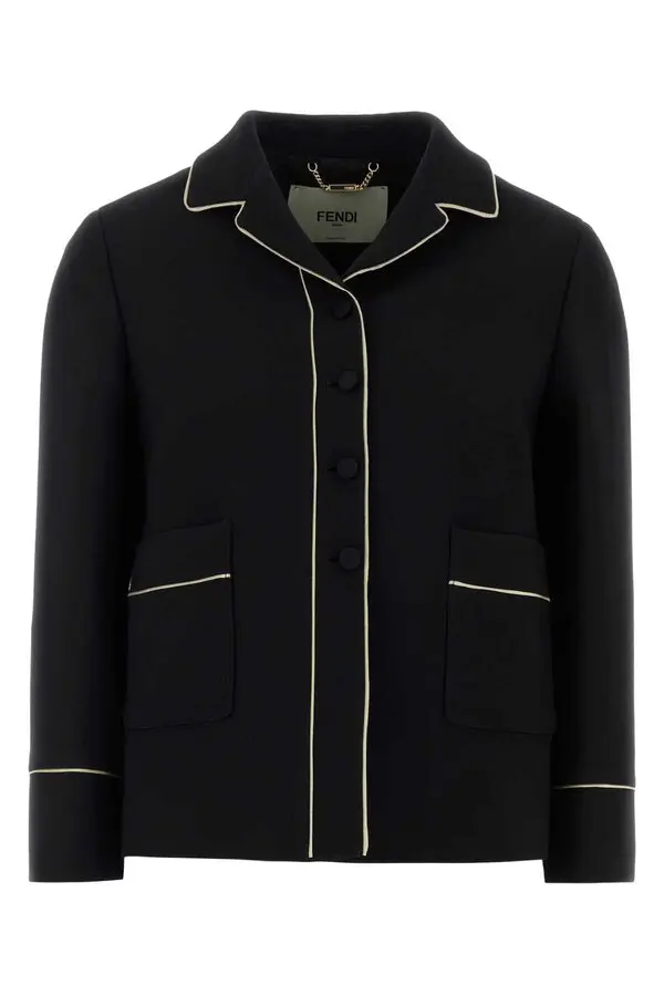 Fendi Wool Blend Blazer - Black