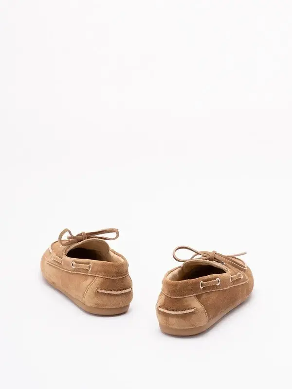 Miu Miu Unlined Bleached Suede Boat Shoes