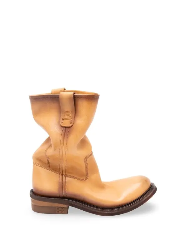 Miu Miu Foule Leather Booties