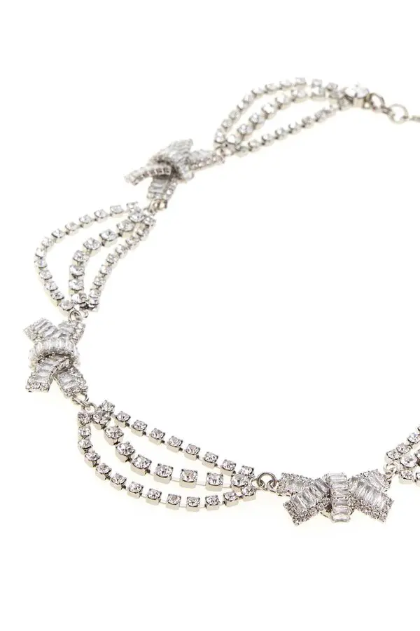 Alessandra Rich Embellished Metal Necklace - Silver
